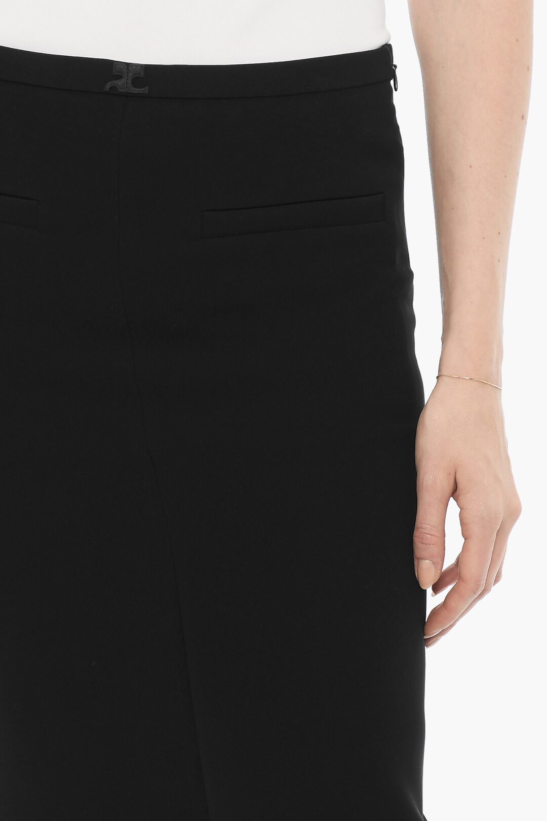 Courreges Solid Color JUTE Maxi Skirt with Double Split women - Glamood ...