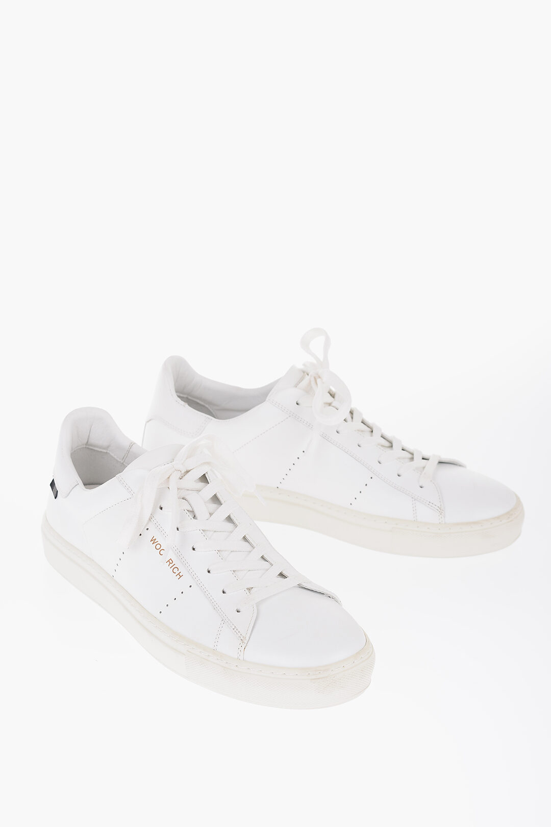 Woolrich Solid Color Leather ALL AROUND Low Top Sneakers men - Glamood ...