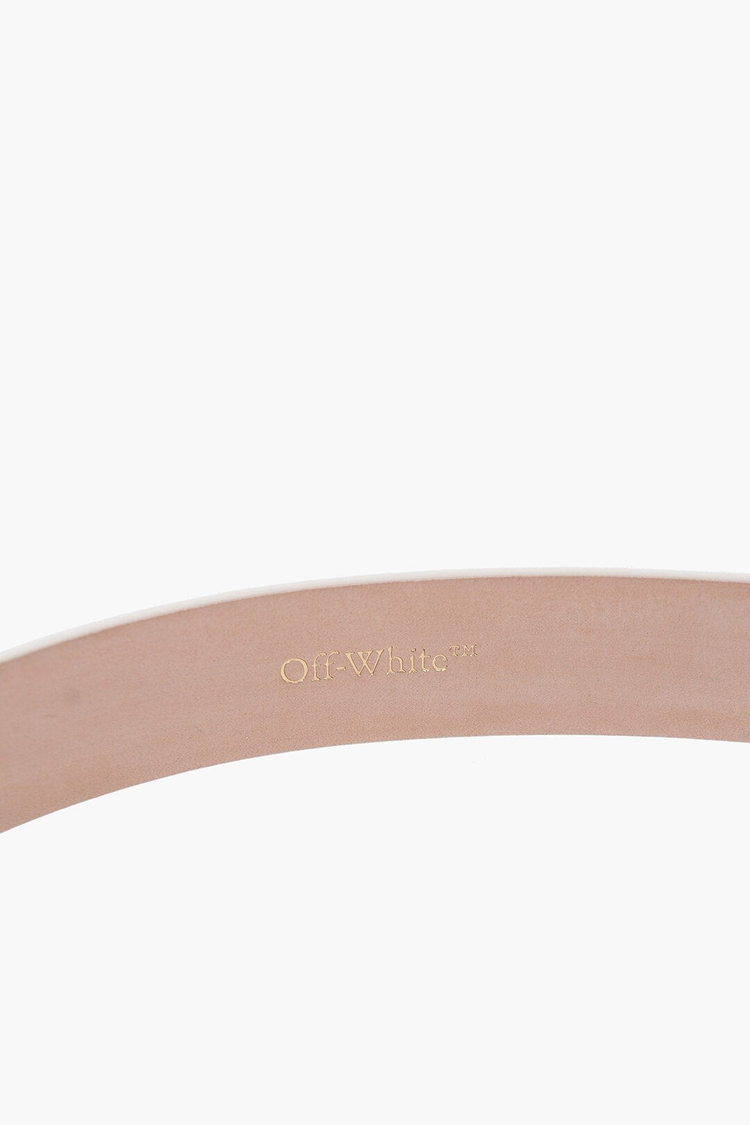 Off-White Solid Color Leather Belt with Golden Closure 25mm women ...