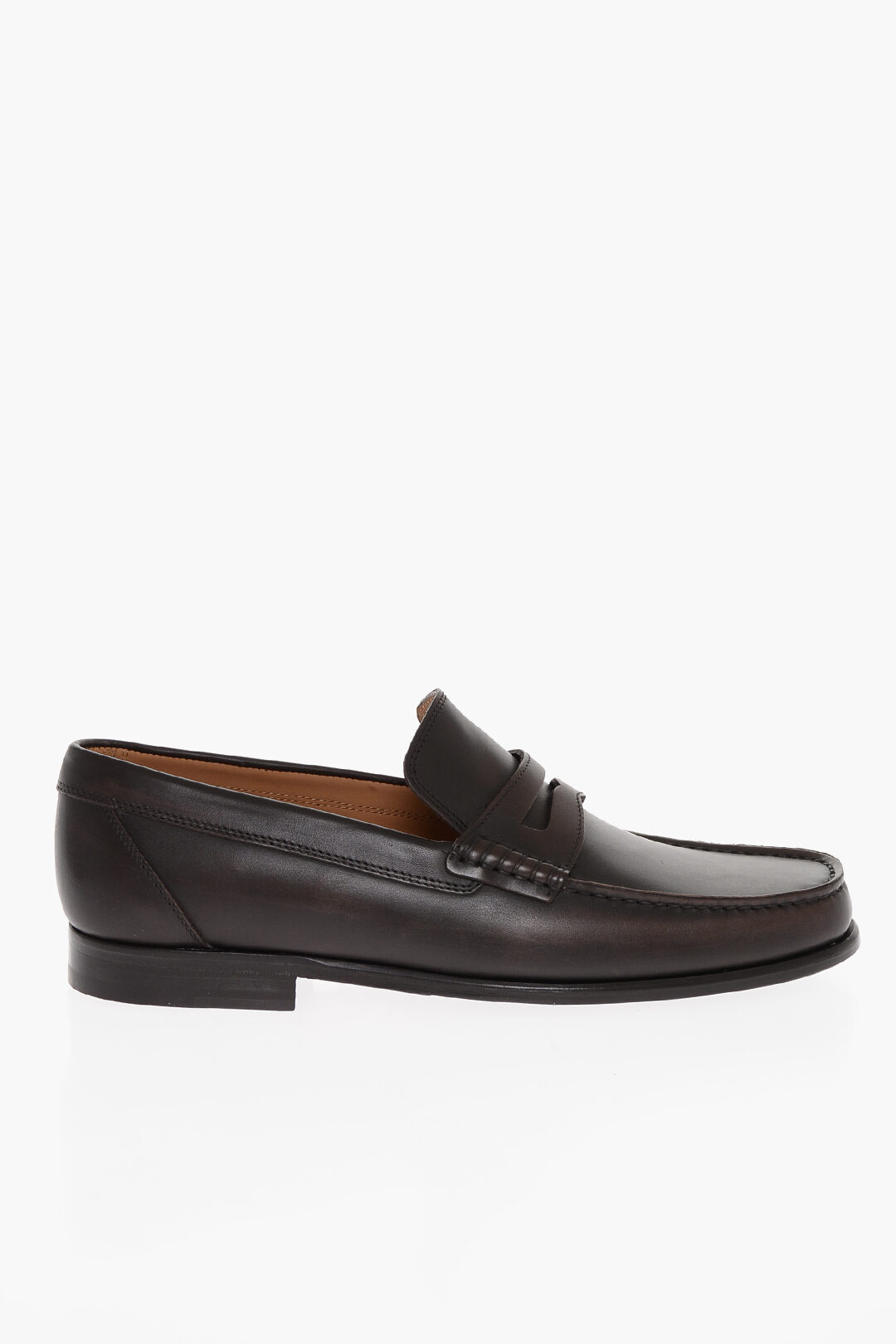 Testoni Solid Color Leather BRACCIANO Penny Loafers men - Glamood Outlet
