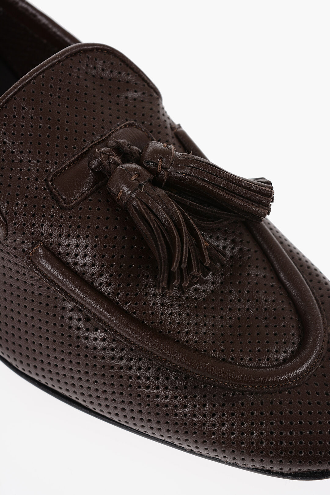Corneliani Solid Color Leather Kiltie Loafers men - Glamood Outlet