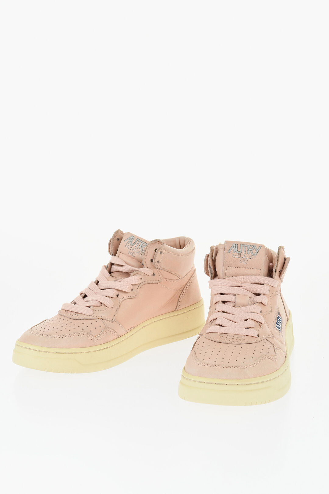 Autry Solid Color Leather Mid-Top Sneakers women - Glamood Outlet