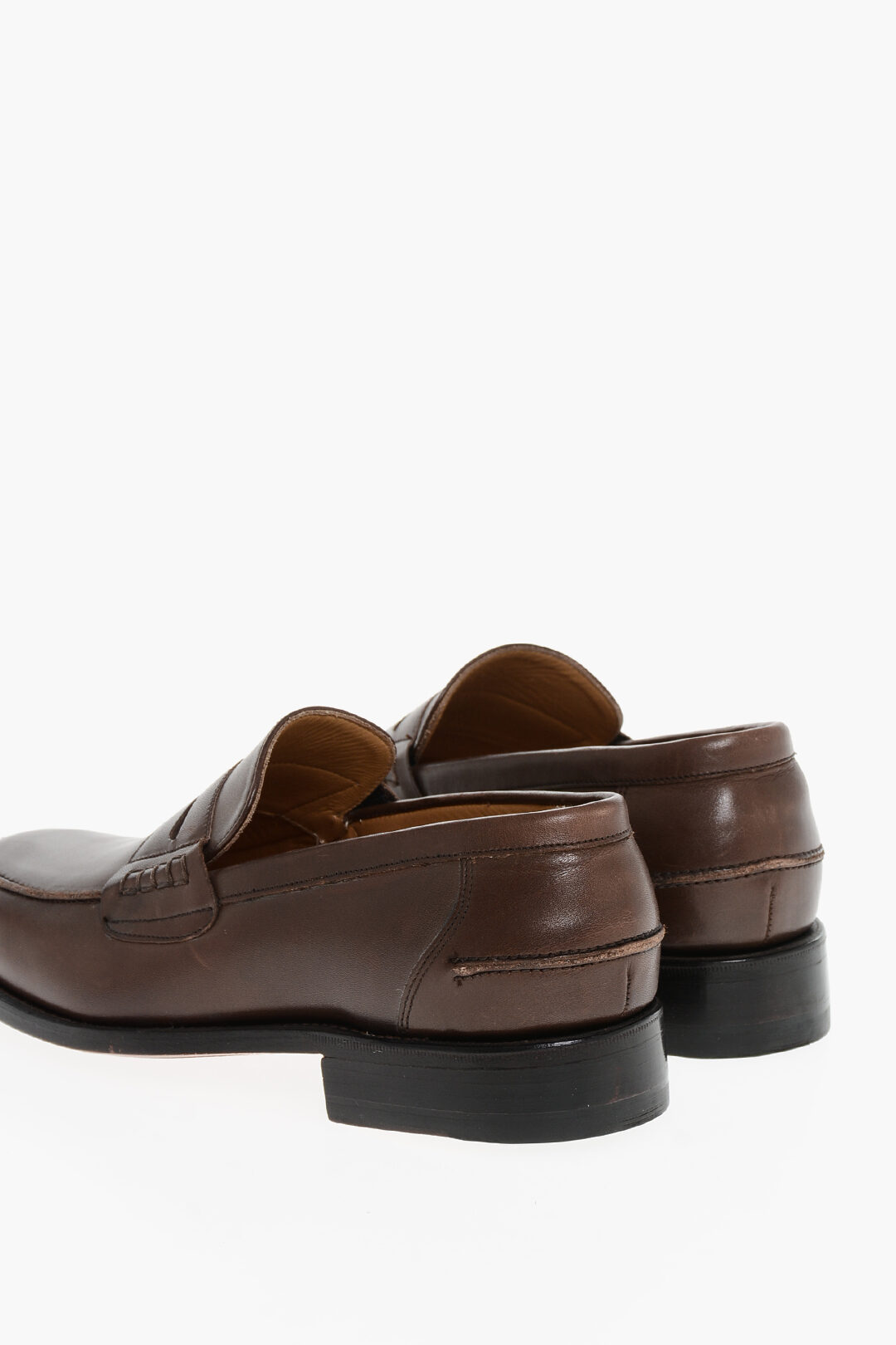 George Webb Solid Color Leather Penny Loafers men - Glamood Outlet