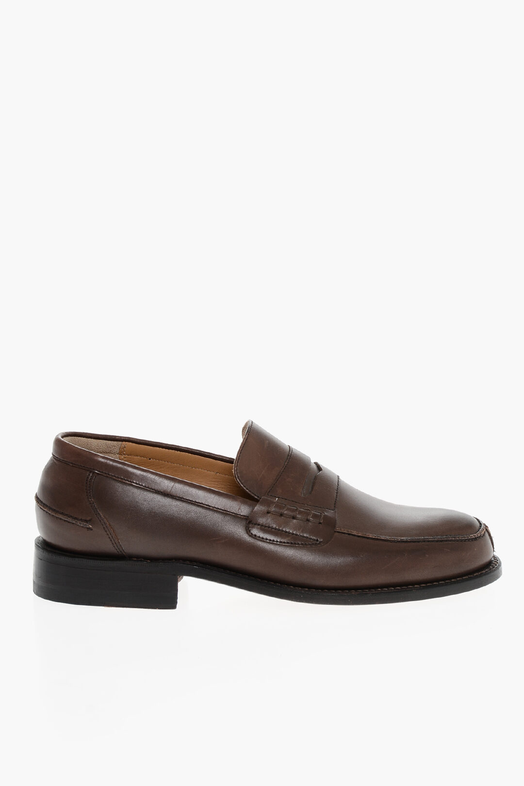 George Webb Solid Color Leather Penny Loafers men - Glamood Outlet