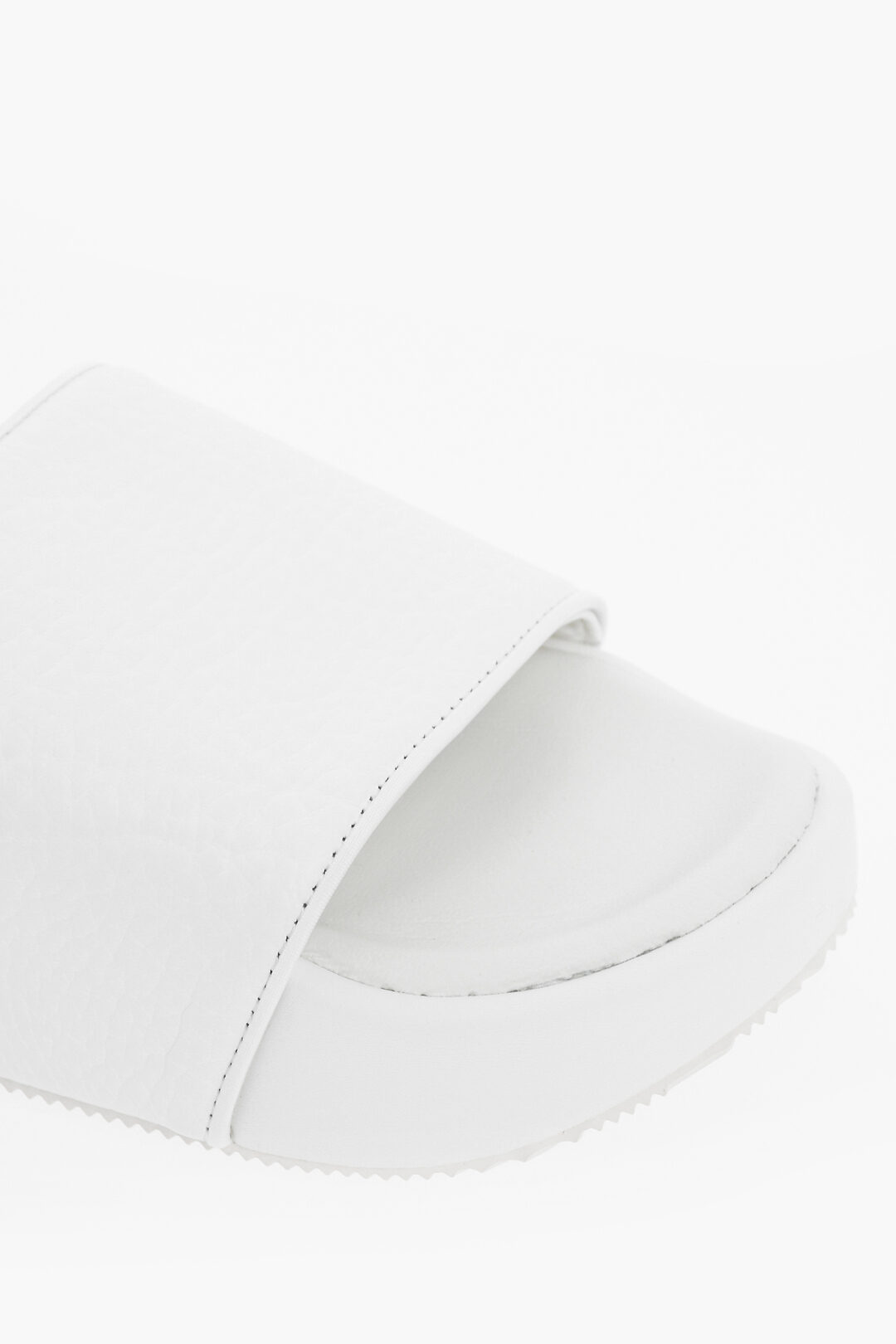 Y-3 by Yohji Yamamoto Solid Color Leather Slides with Platform 4.5cm ...