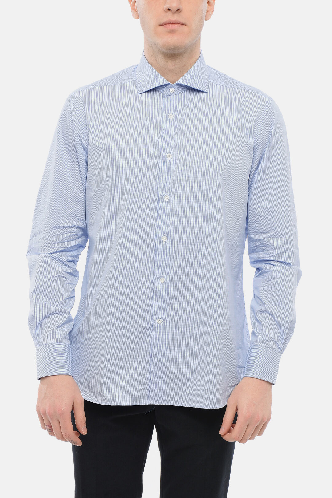 Corneliani Solid Color Linen Shirt with Spread Collar men - Glamood Outlet