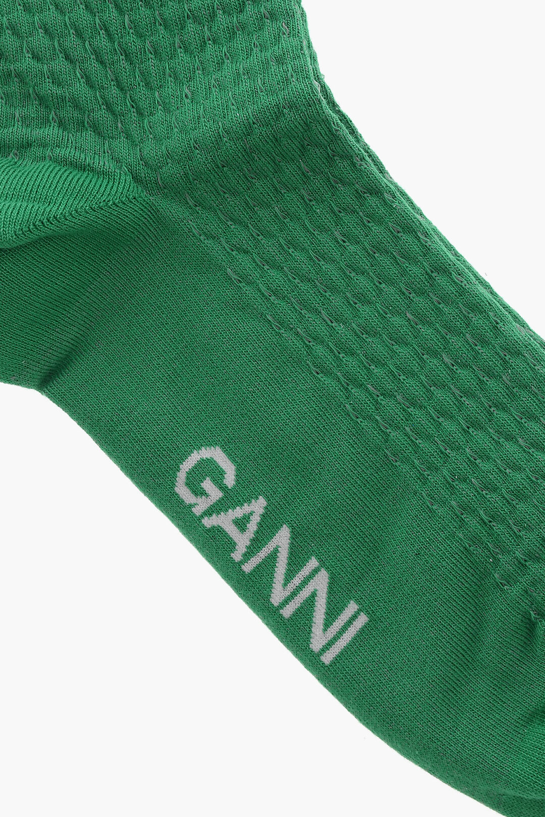 Ganni Solid Color Long Socks with Contrasting Logo women - Glamood Outlet