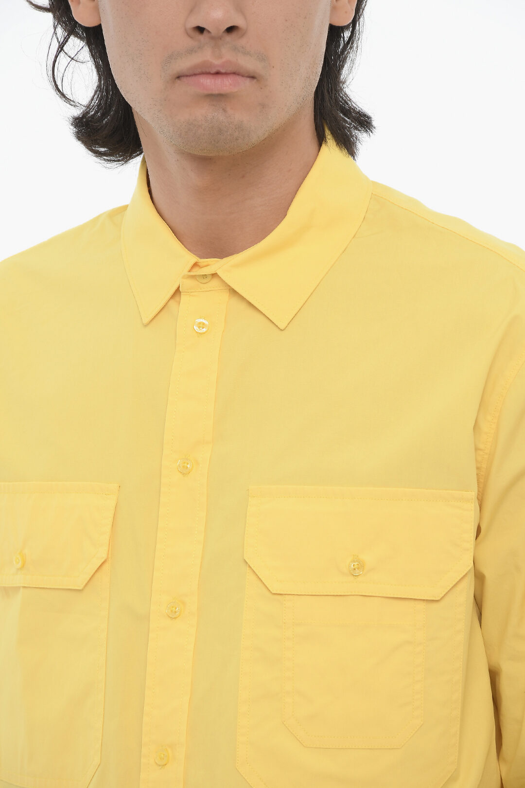 Neil Barrett Solid Color Loose Fit Shirt with Double Breast Pocket men ...