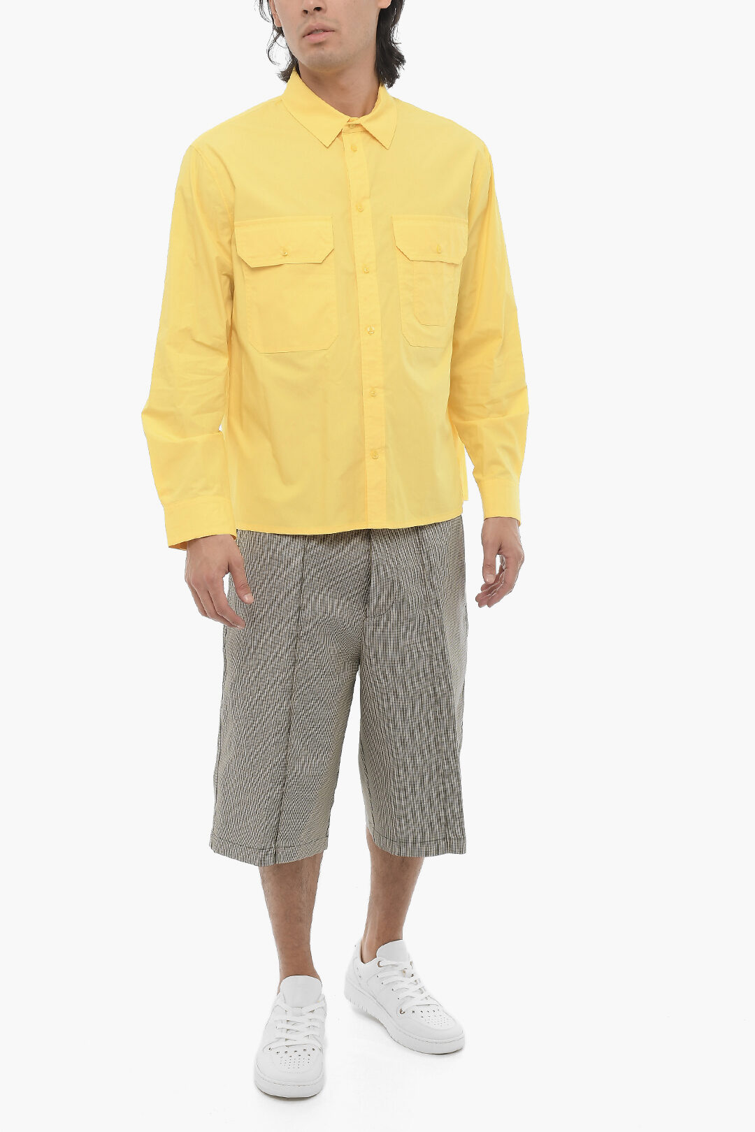 Neil Barrett Solid Color Loose Fit Shirt with Double Breast Pocket men ...