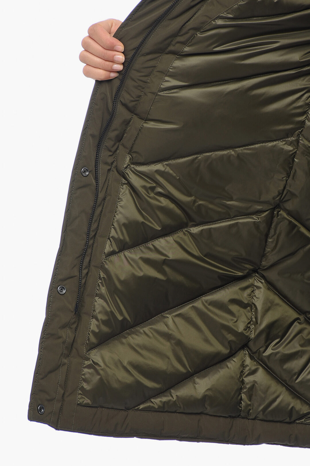 Woolrich Solid Color MODERN Maxi Down Jacket with Real Fur women ...