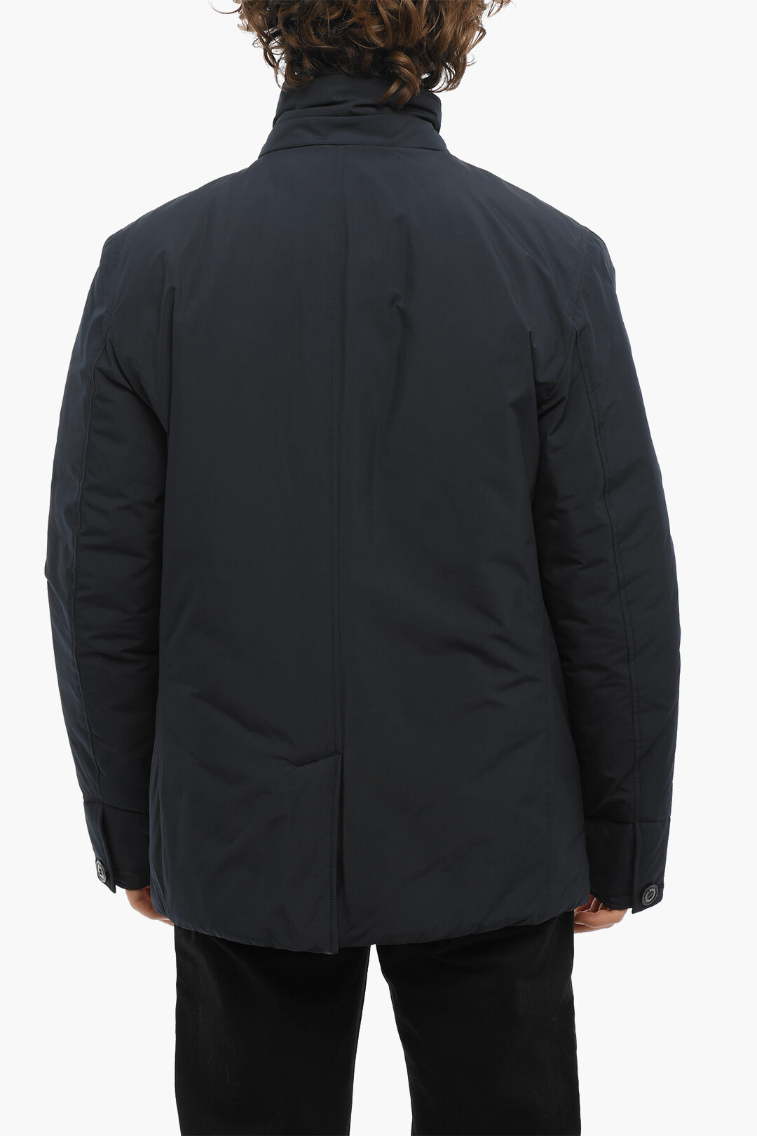 Woolrich Solid Color Padded Jacket with Hidden Closure men - Glamood Outlet