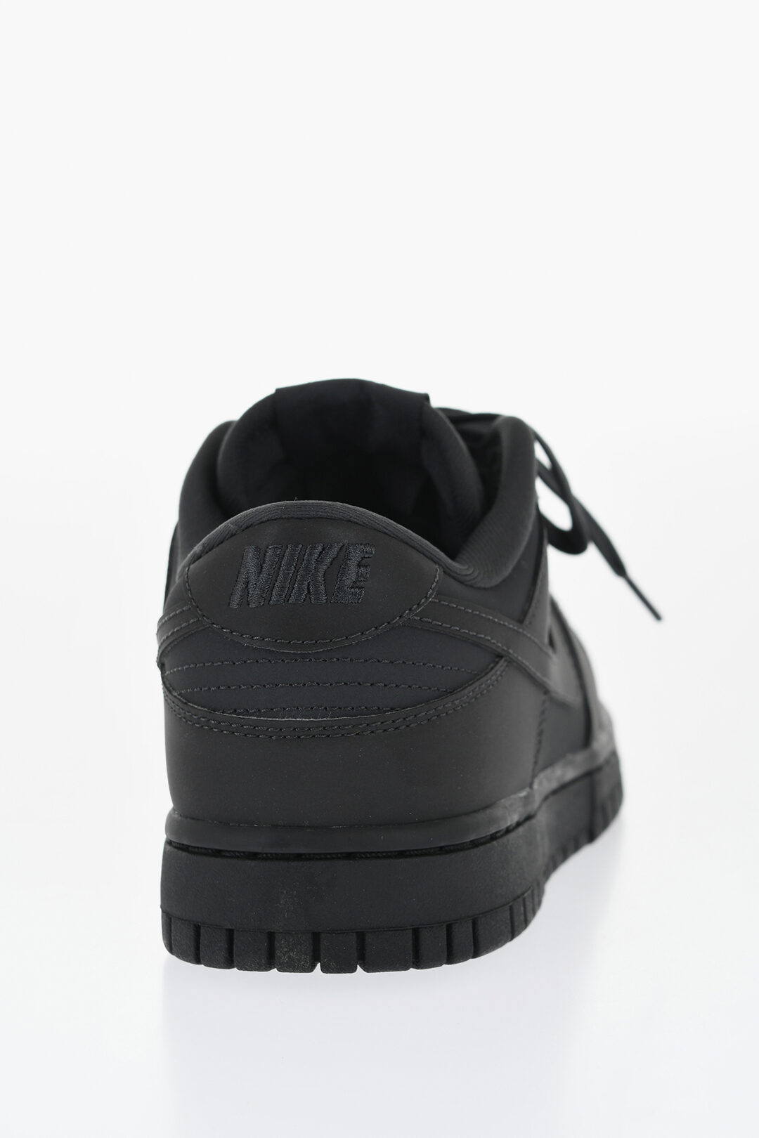 Nike Solid Color Rubber DUNK Low Top Sneakers with Leather Details ...