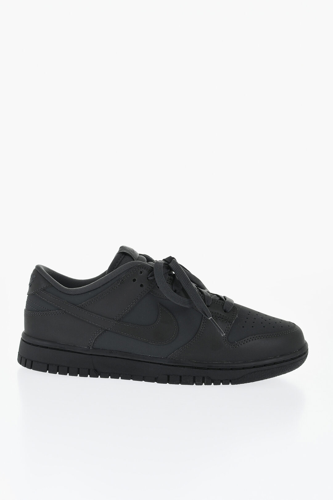 Nike Solid Color Rubber DUNK Low Top Sneakers with Leather Details ...