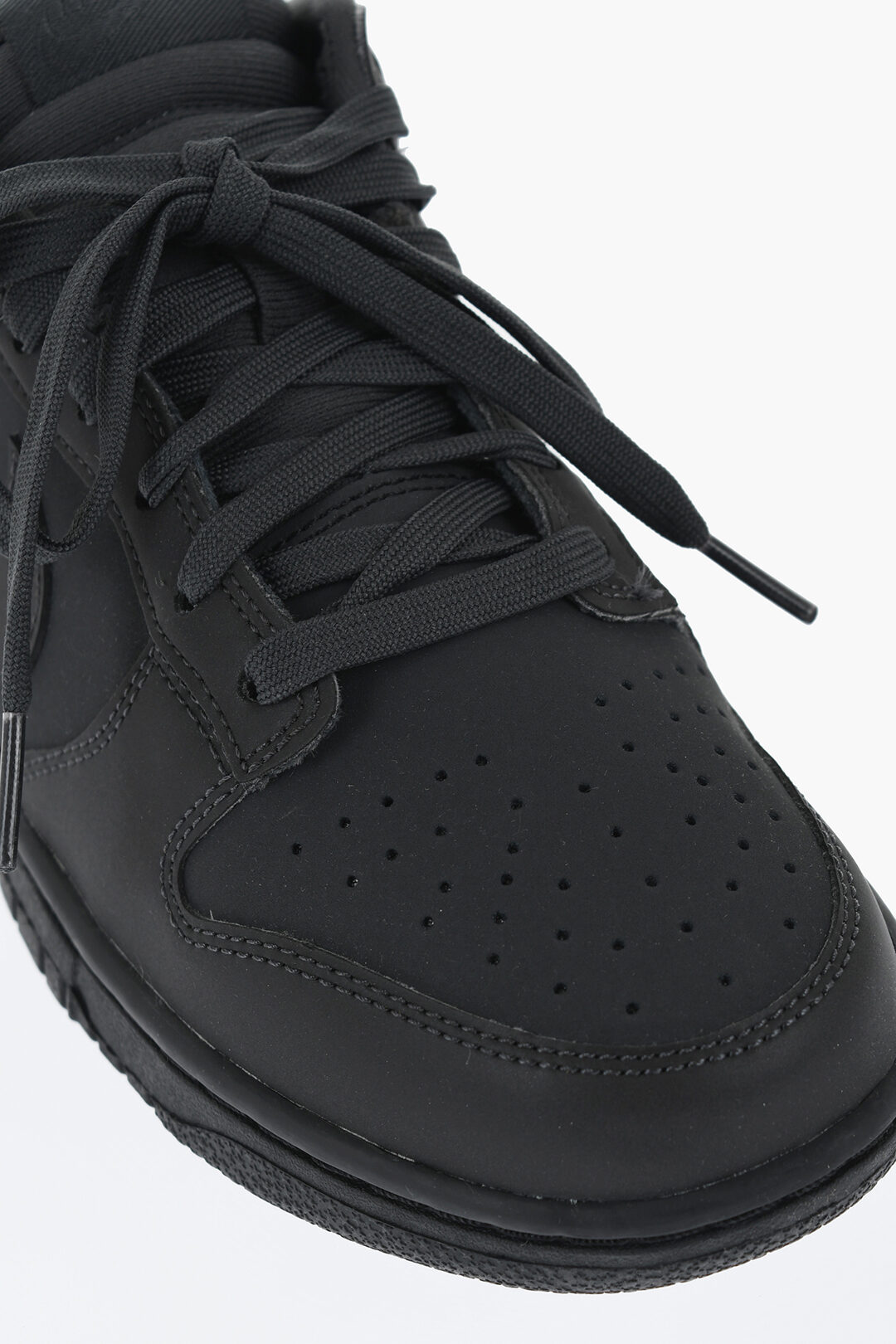 Nike Solid Color Rubber DUNK Low Top Sneakers with Leather Details ...