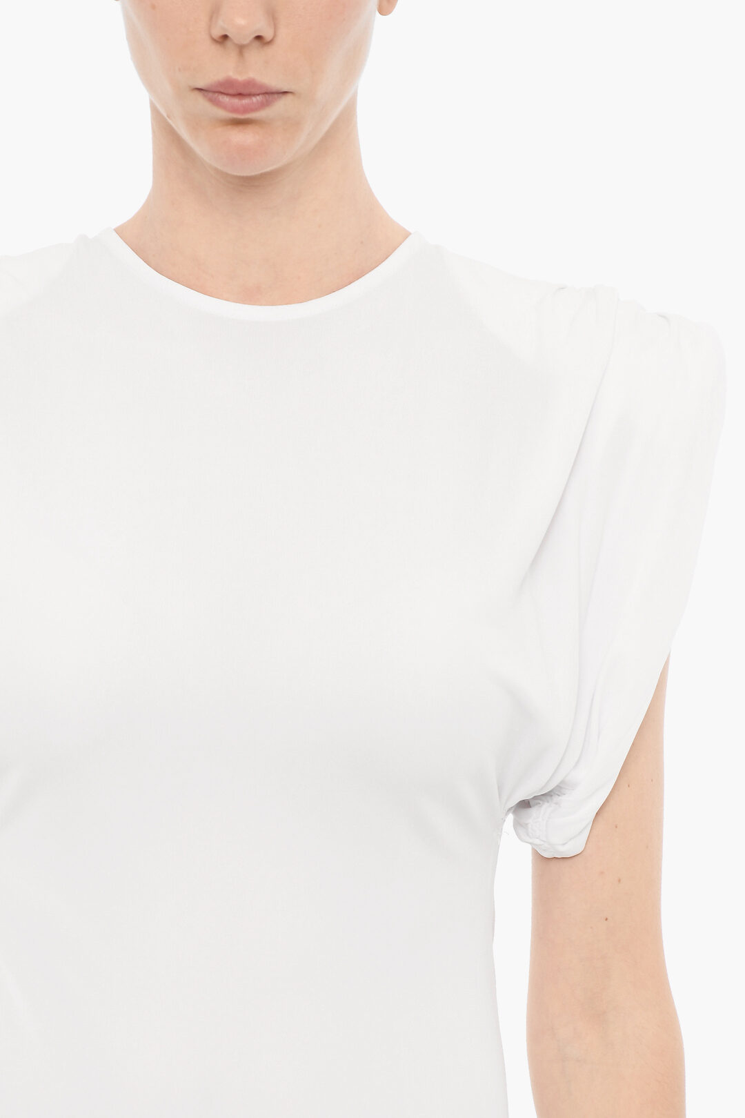 Wardrobe.nyc Solid Color Sheath Mini Dress with Pad Shoulders women ...