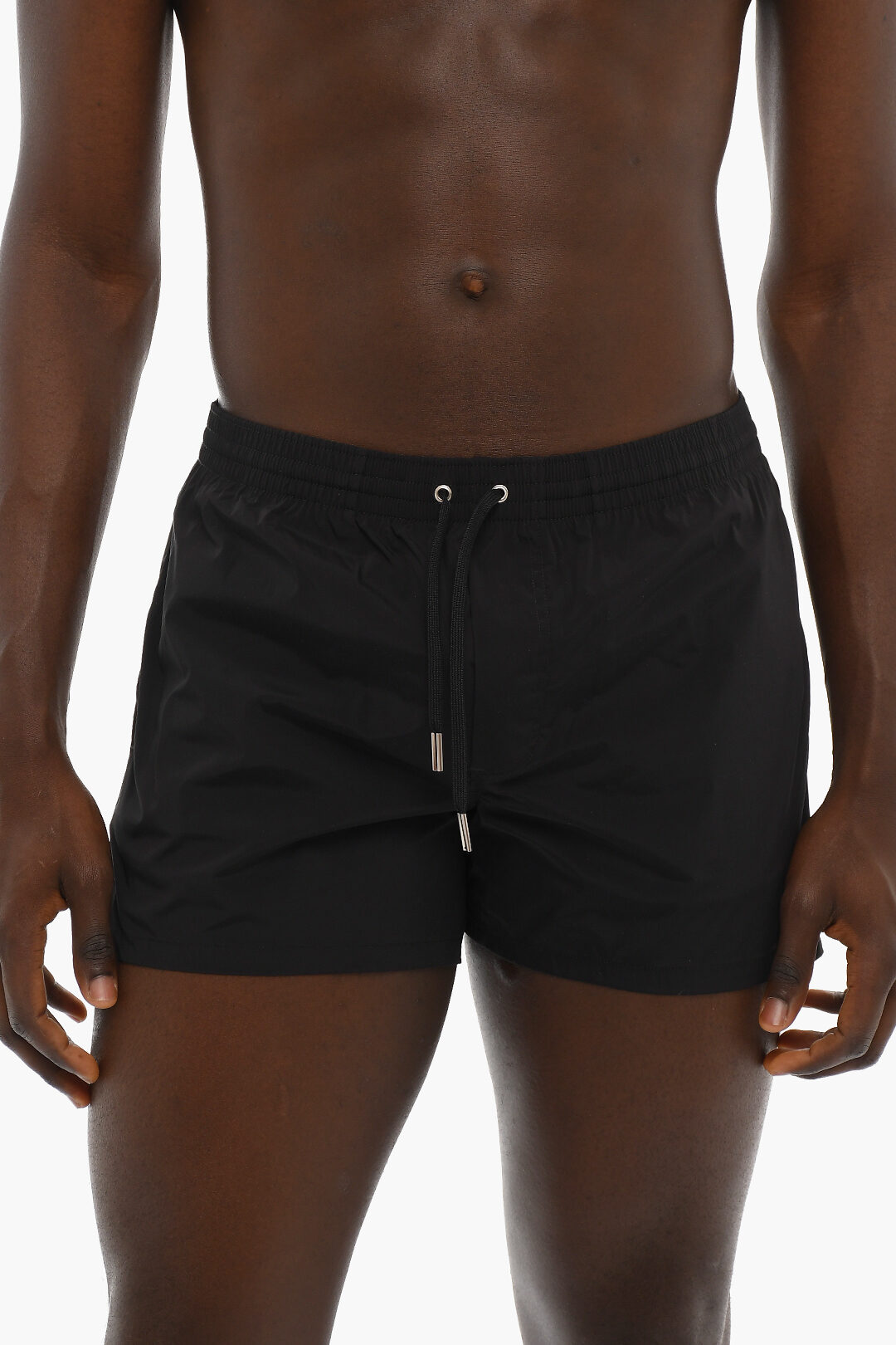 Dsquared2 Solid Color Swim Shorts with Printed Contrasting Logo men ...