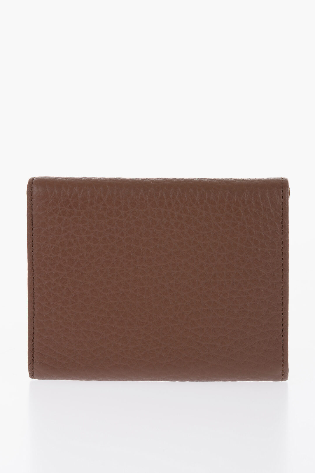 Orciani Solid Color Textured Leather Wallet with Metal Logo women ...