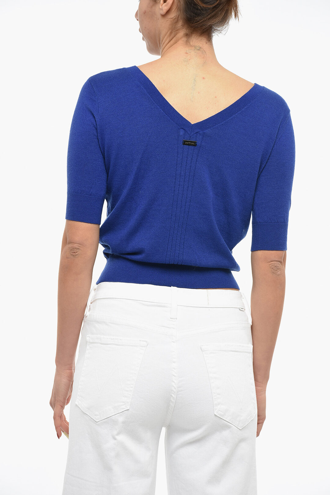 Who s Who Solid Color V-Neck Sweater women - Glamood Outlet