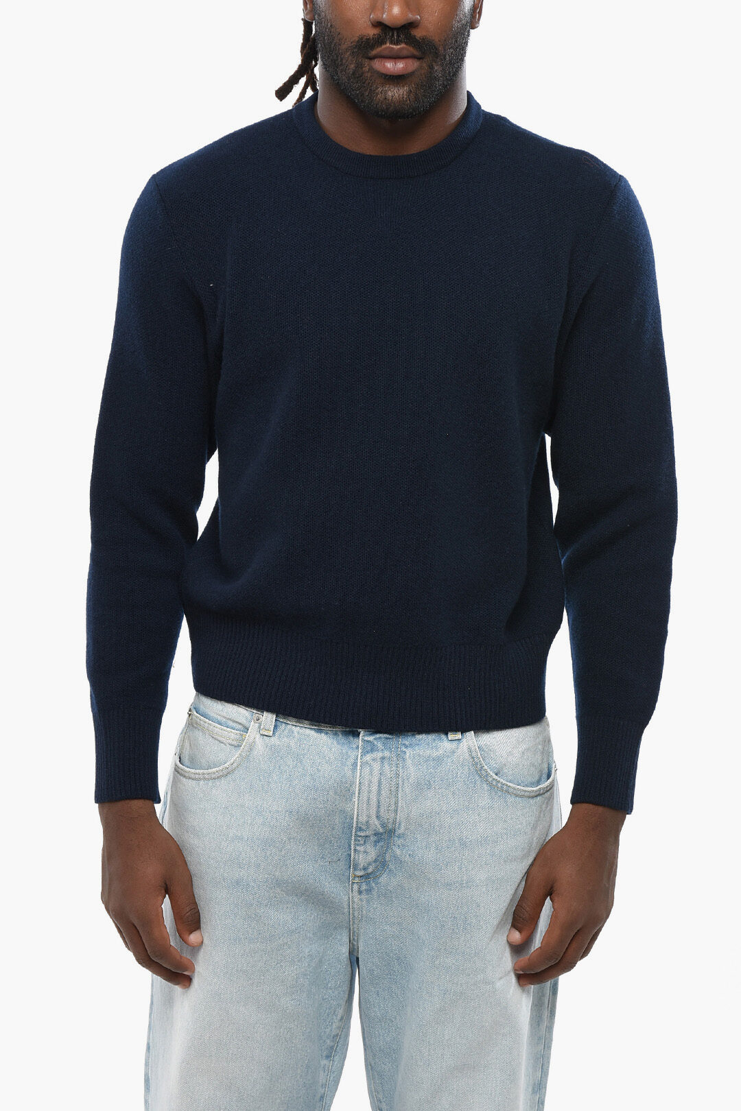 Thom Browne Solid Color Virgin Wool Crew-neck Sweater with Iconic ...