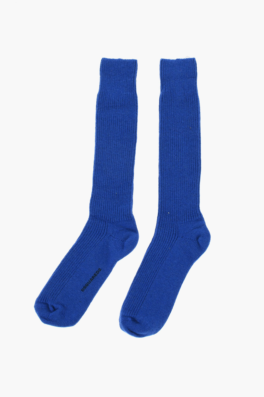 Dsquared2 Solid Color Wool Blend Long Socks with Contrasting Patch men ...