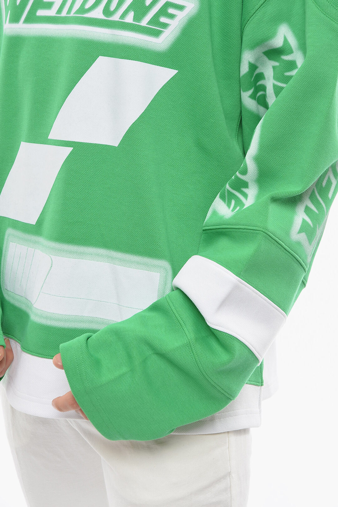 We11done Spray Effect Football Oversized Hoodie men - Glamood Outlet