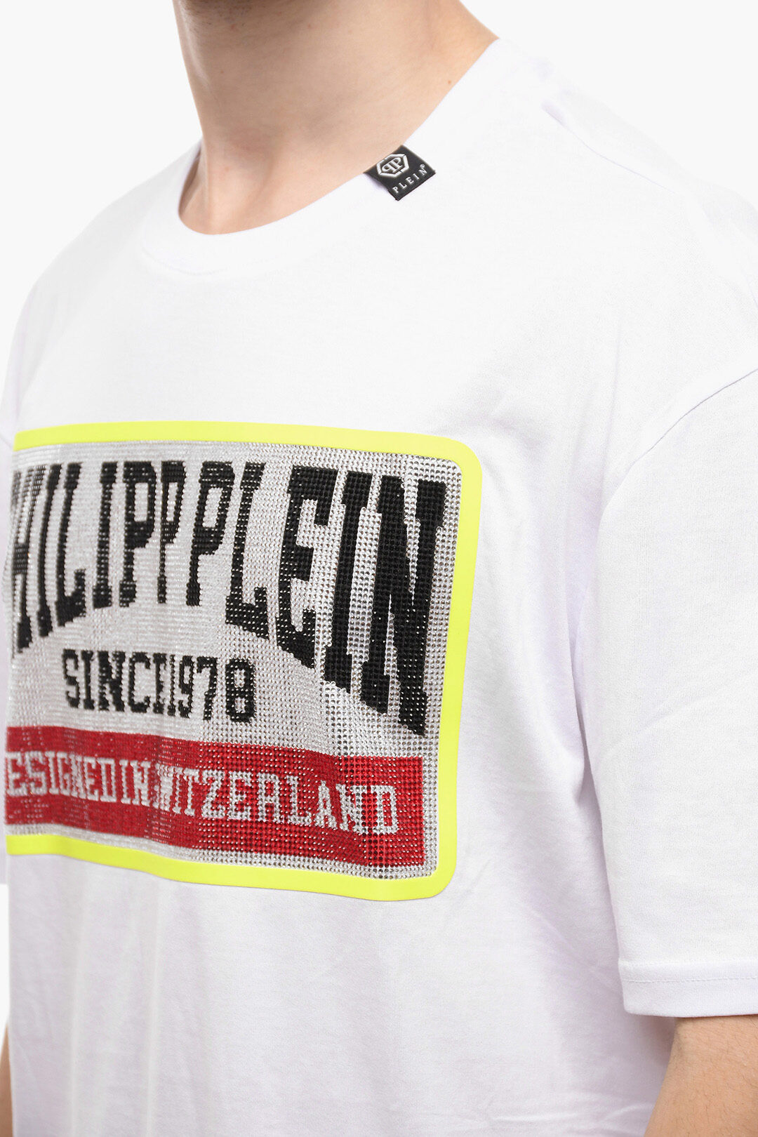 Philipp Plein SS PP1978 Crew-neck T-shirt with Crystal Inserts men ...