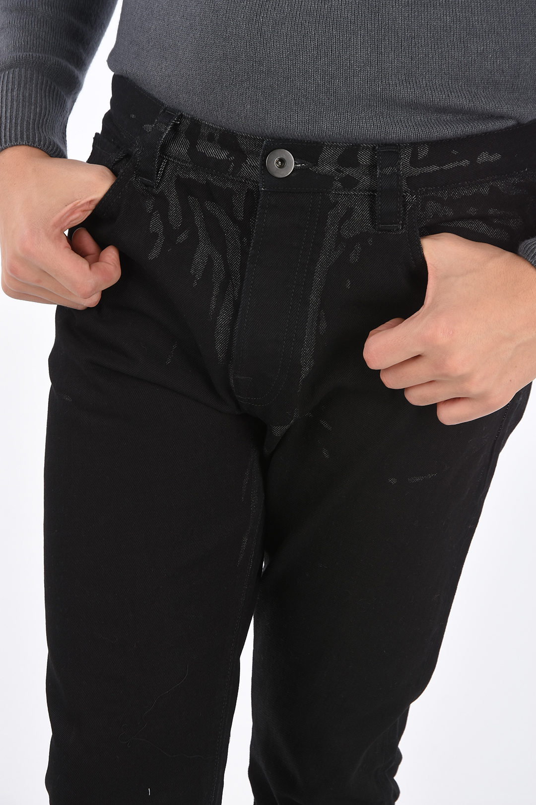 Prada Stain Effect LOOSE FIT Denims with Cuffs men - Glamood Outlet