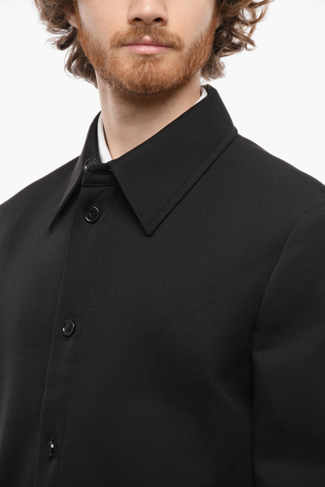 Bottega Veneta Standard Collar Wool Overshirt men - Glamood Outlet