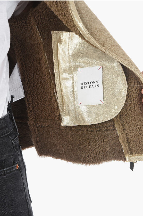 History Repeats Stars Embroidered Shearling Jacket women - Glamood Outlet