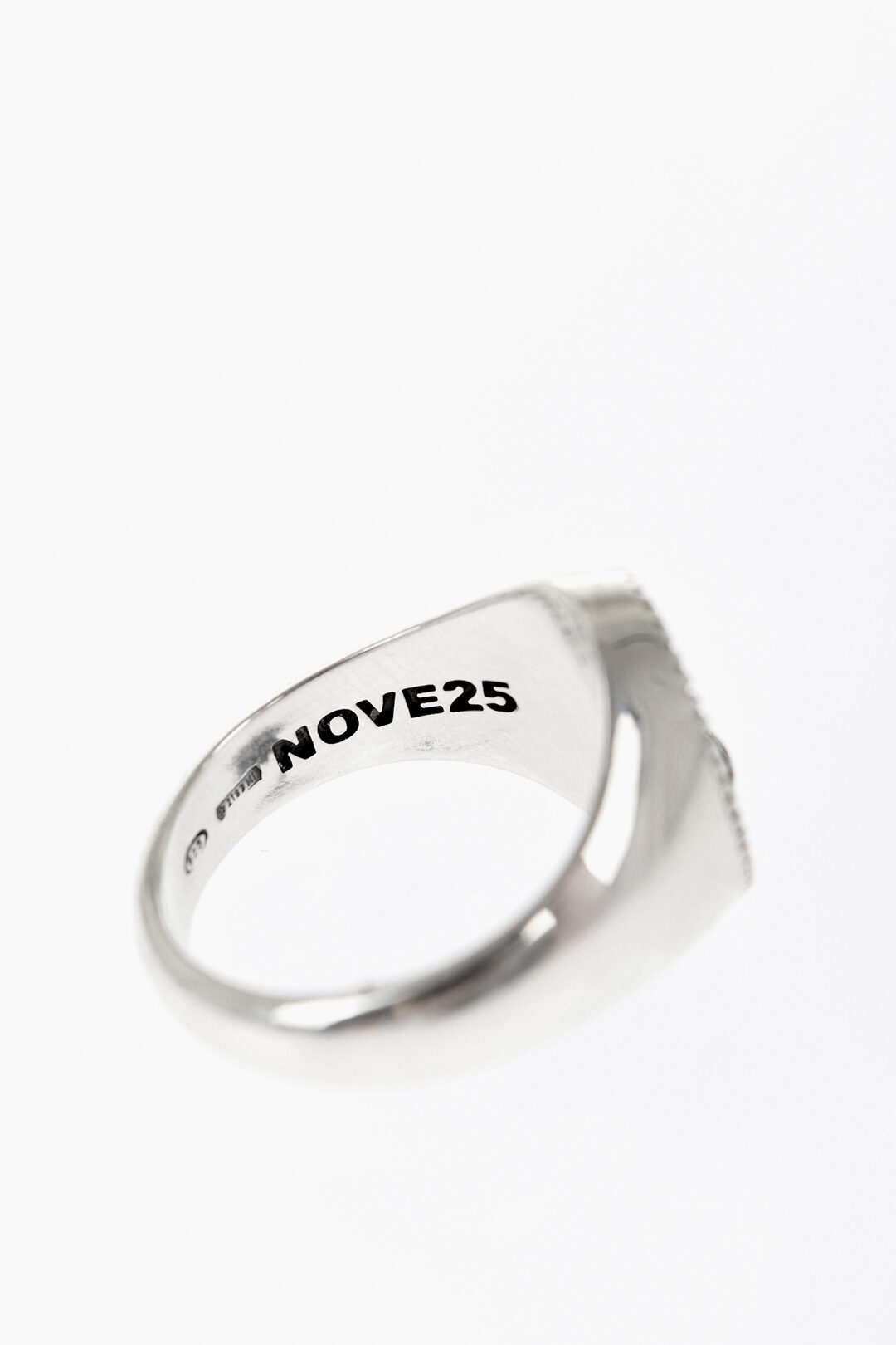 NOVE25 Sterling Silver Sacred Heart Signet Ring men - Glamood Outlet