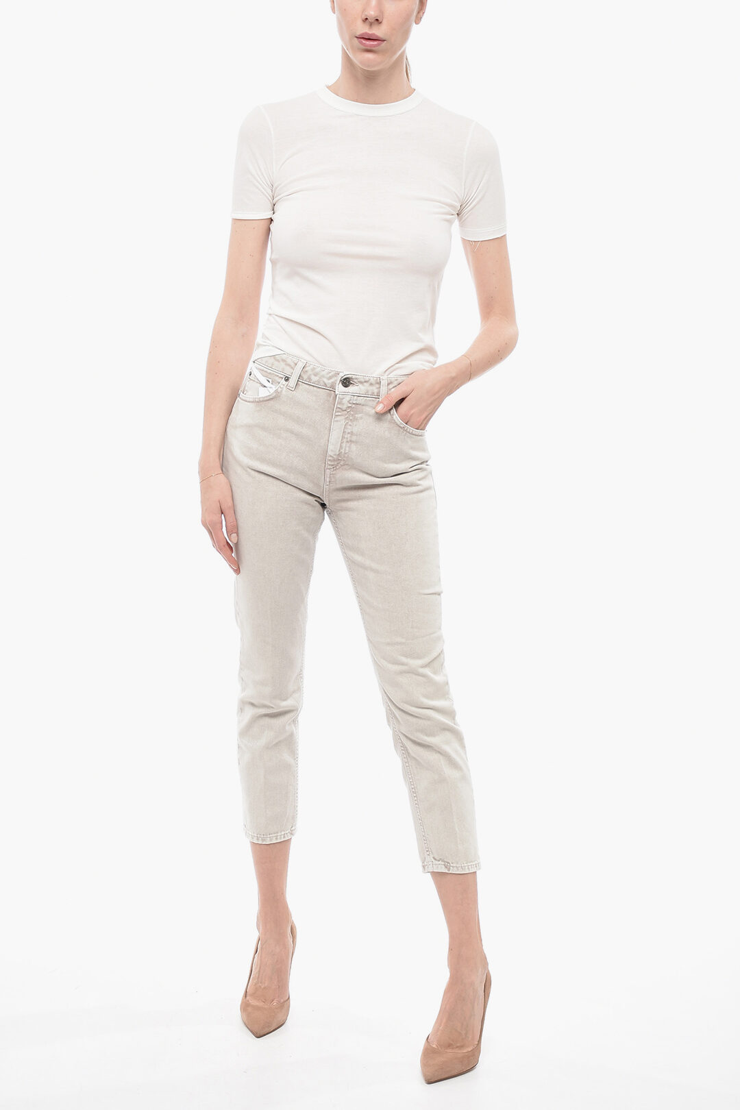 Dondup Straight Leg CINDY Jeans with Logoed Button 16cm women - Glamood ...