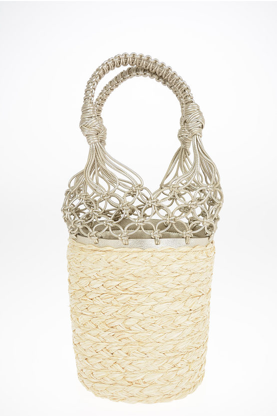 Miu Miu Straw Bucket Bag With Braided Leather Handles women - Glamood ...