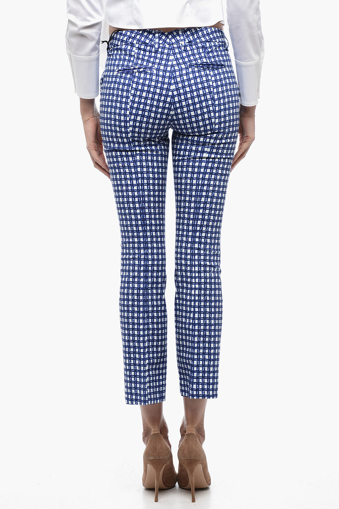 True Royal Stretch Cotton Chinos Pants with Check Motif women - Glamood ...