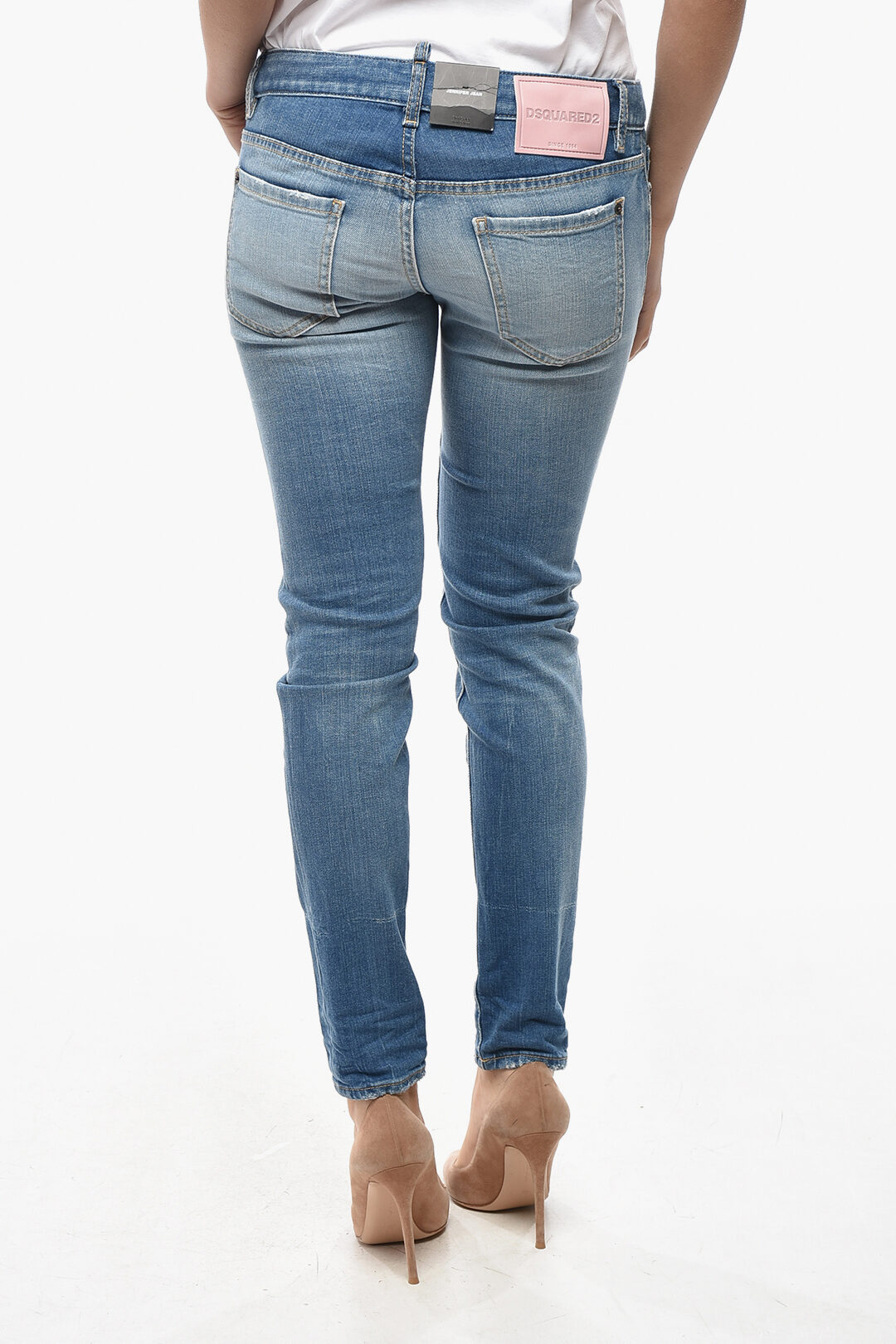 Dsquared2 Stretch Denim JENNIFER Jeans with Silver-Tone Monogram 14cm ...