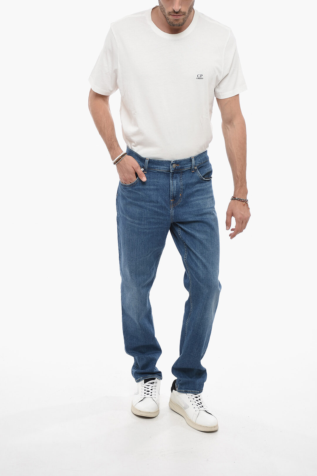 For All 7 Mankind Stretch Denim Tapered Fit Jeans 18cm men - Glamood Outlet