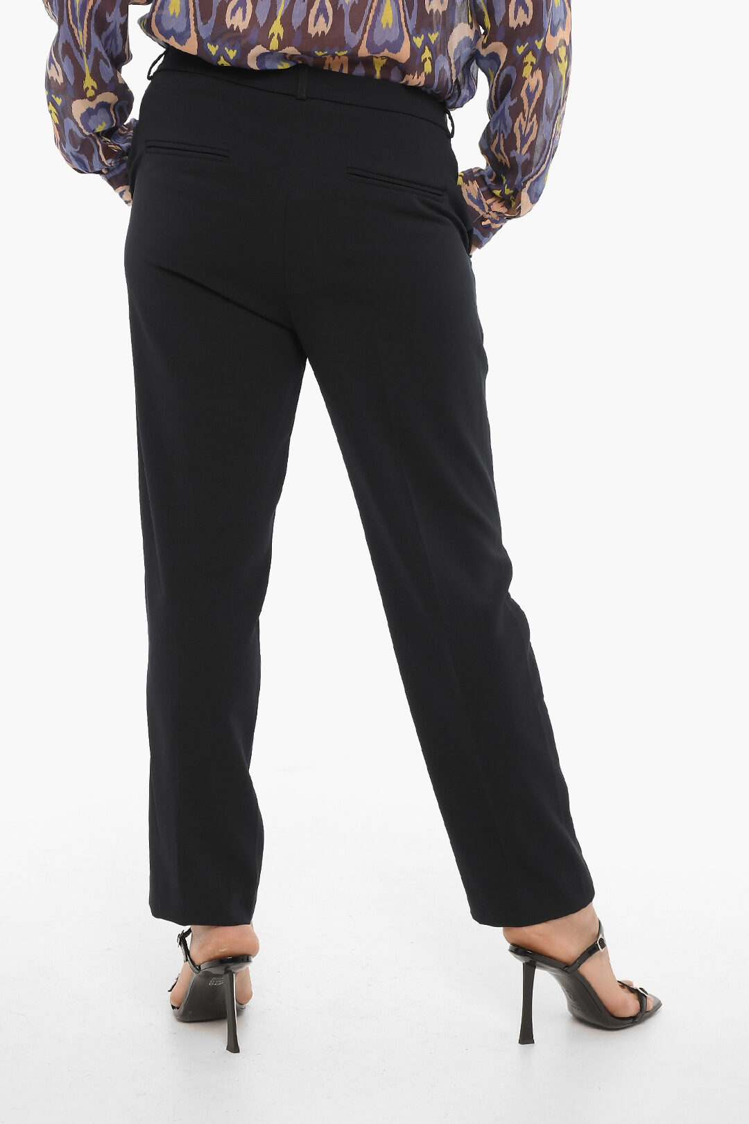 EDRA Stretch Fabric Pants with Belt Loops women - Glamood Outlet