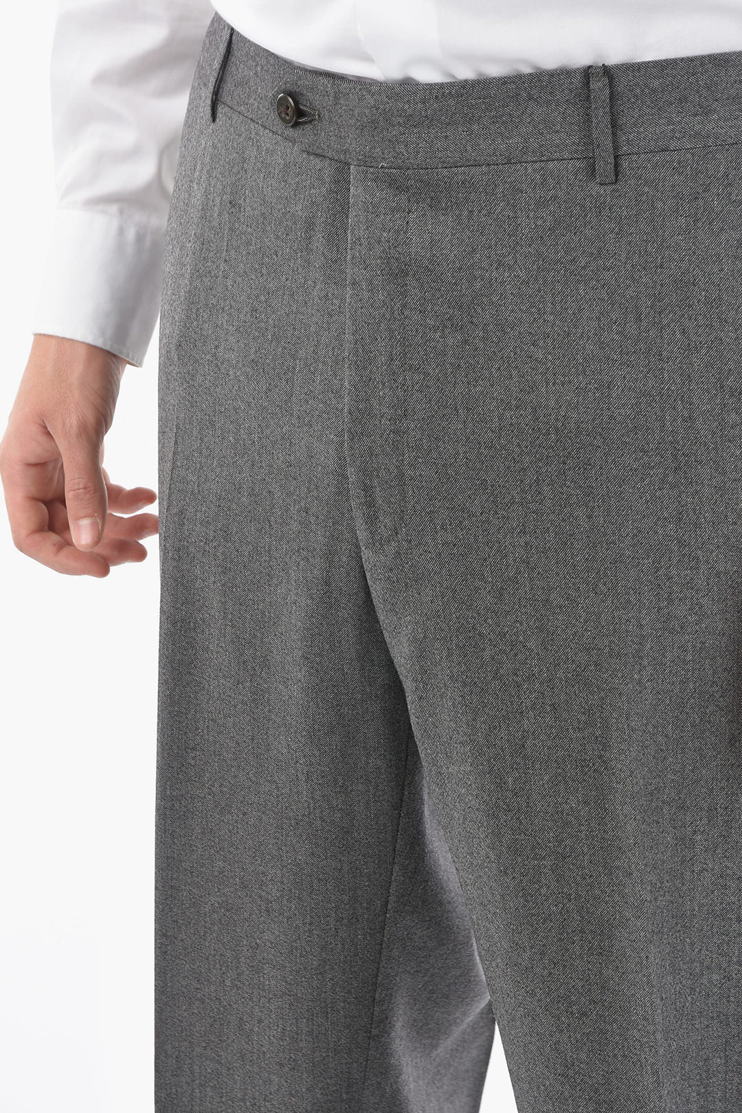 Corneliani Stretch Virgin Wool MANTUA Trousers with Scalloped Hem men ...