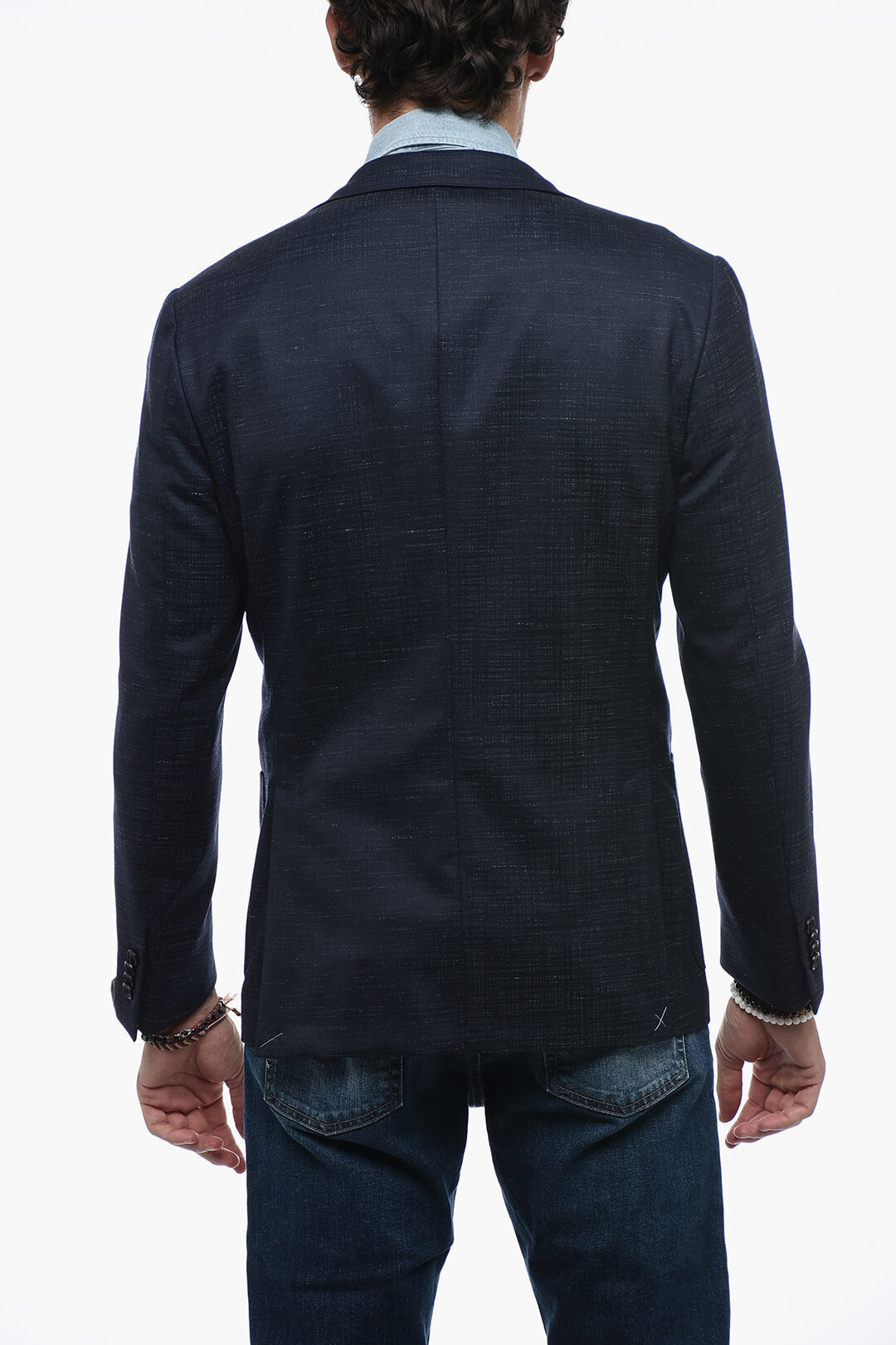 Corneliani Stretch Wool Half-lined Blazer with Welt Pockets men ...