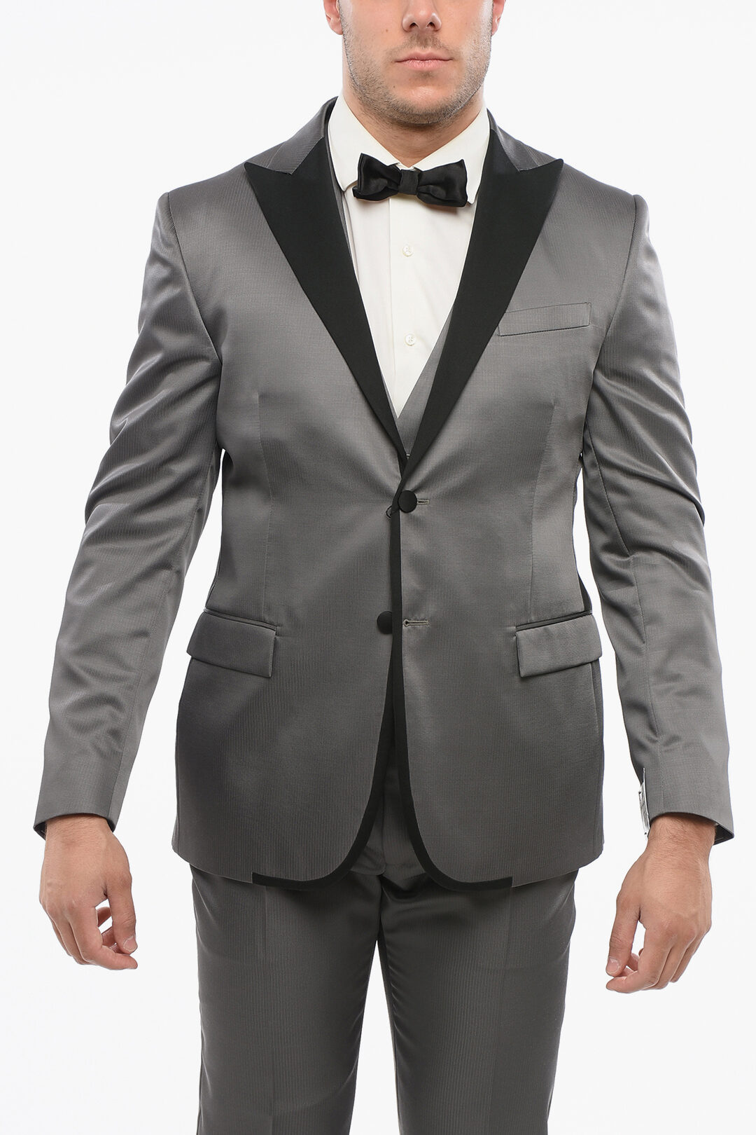 Nino Danieli Striped Three-Piece Suit with Contrasting Peak Lapel men ...