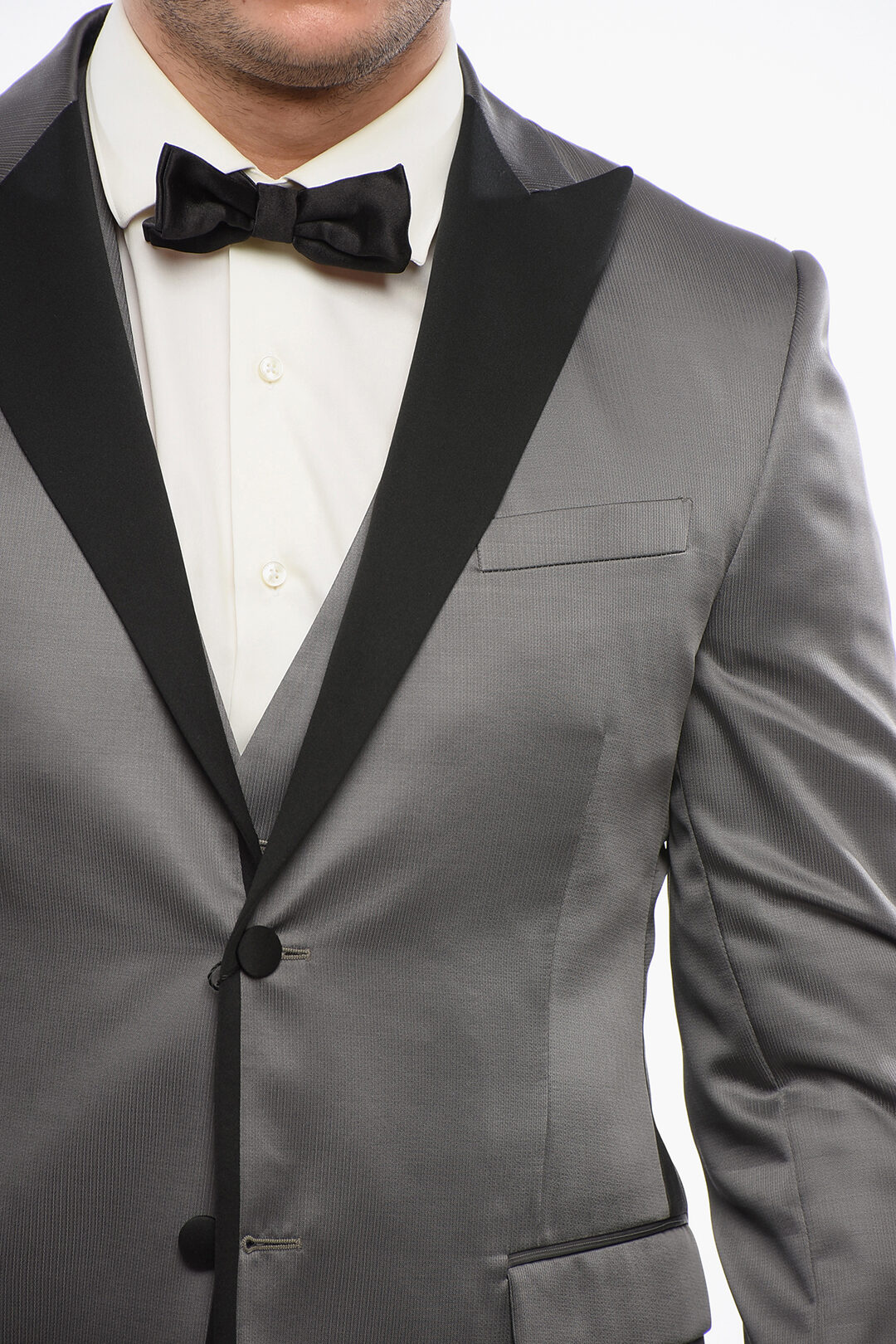 Nino Danieli Striped Three-Piece Suit with Contrasting Peak Lapel men ...