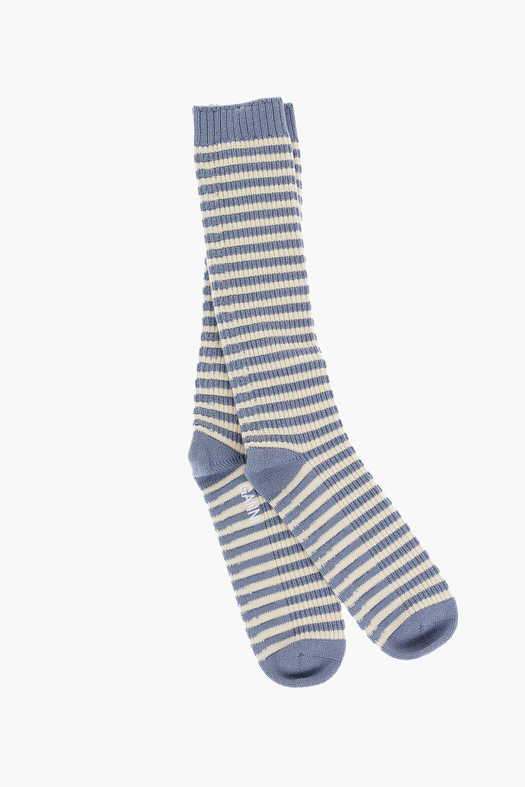Ganni Striped Wool and Cashmere Long Socks women - Glamood Outlet