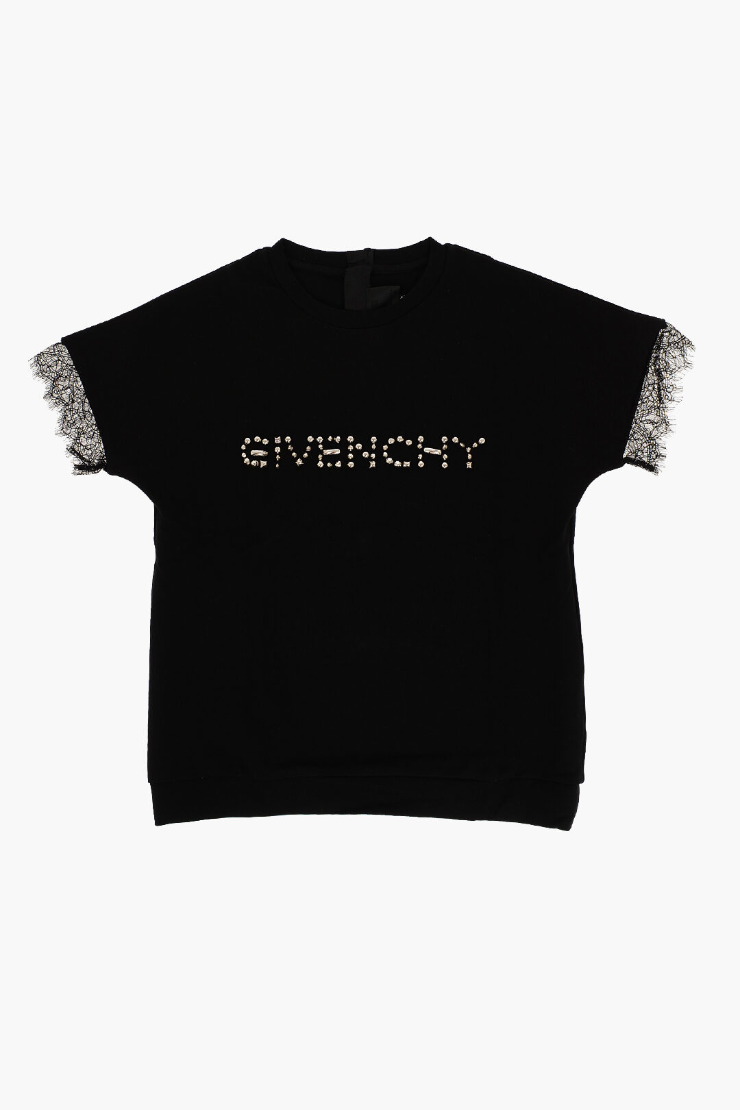 Givenchy KIDS Studded Logo Shorts Sleeve Sweatshirt with Macrame ...