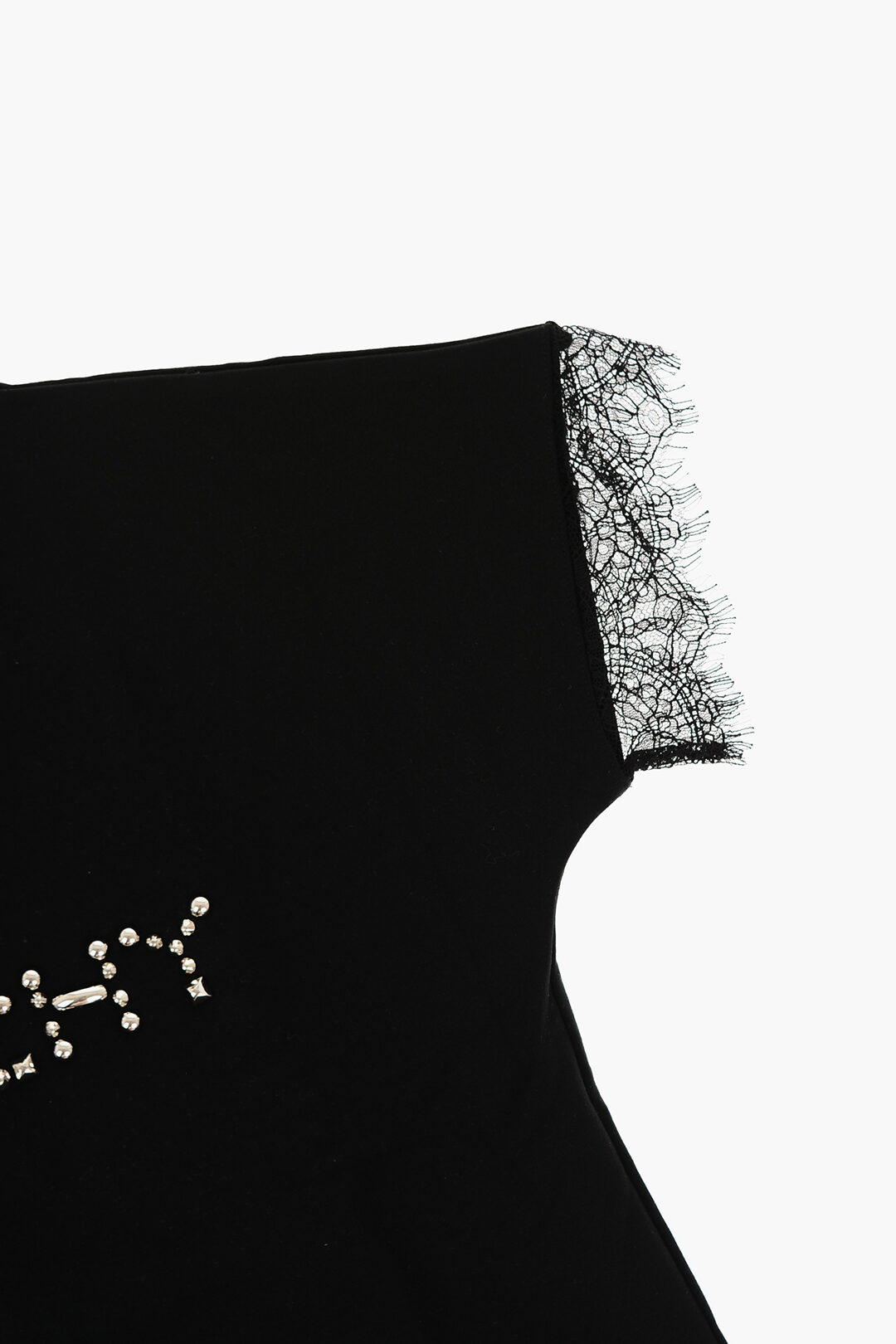 Givenchy KIDS Studded Logo Shorts Sleeve Sweatshirt with Macrame ...