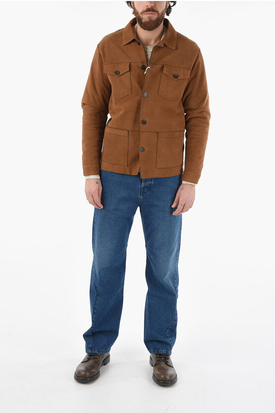 Altea Suede DERBY Utility Jacket with Visible Stiching men - Glamood Outlet