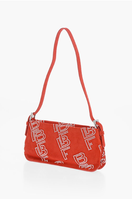 By Far Suede DULCE Rectangular Shoulder Bag with Crystals women ...
