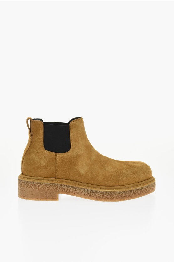 Bottega Veneta Suede HADDOCK Chelsea Booties men - Glamood Outlet
