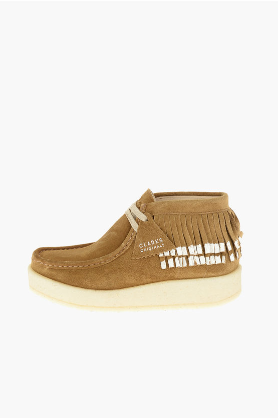 Clarks suede leather ARIADNE CRAFT wallabee boots with fringe women ...