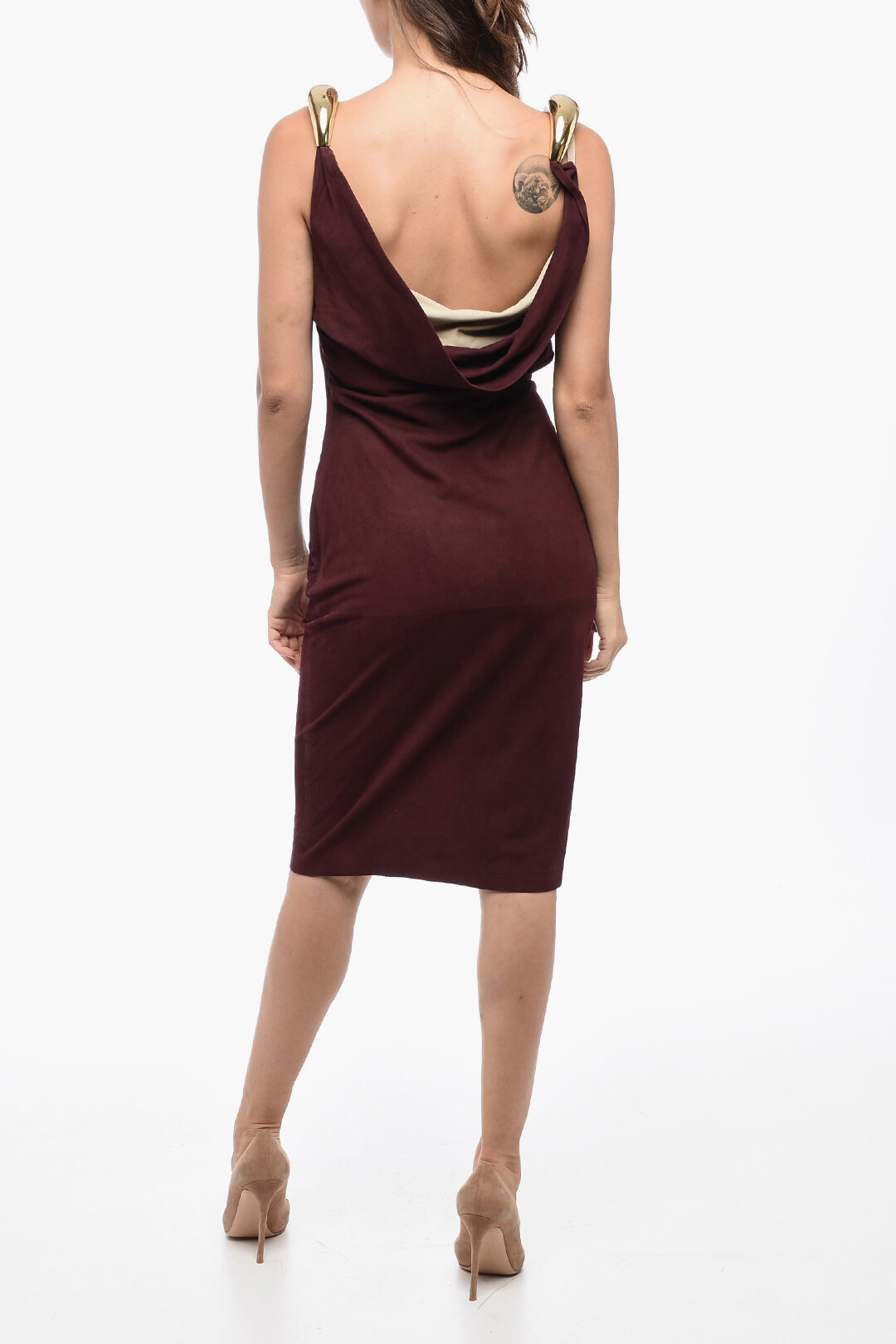 Bottega Veneta Suede Leather FLUID Dress With Statement Shoulders ...