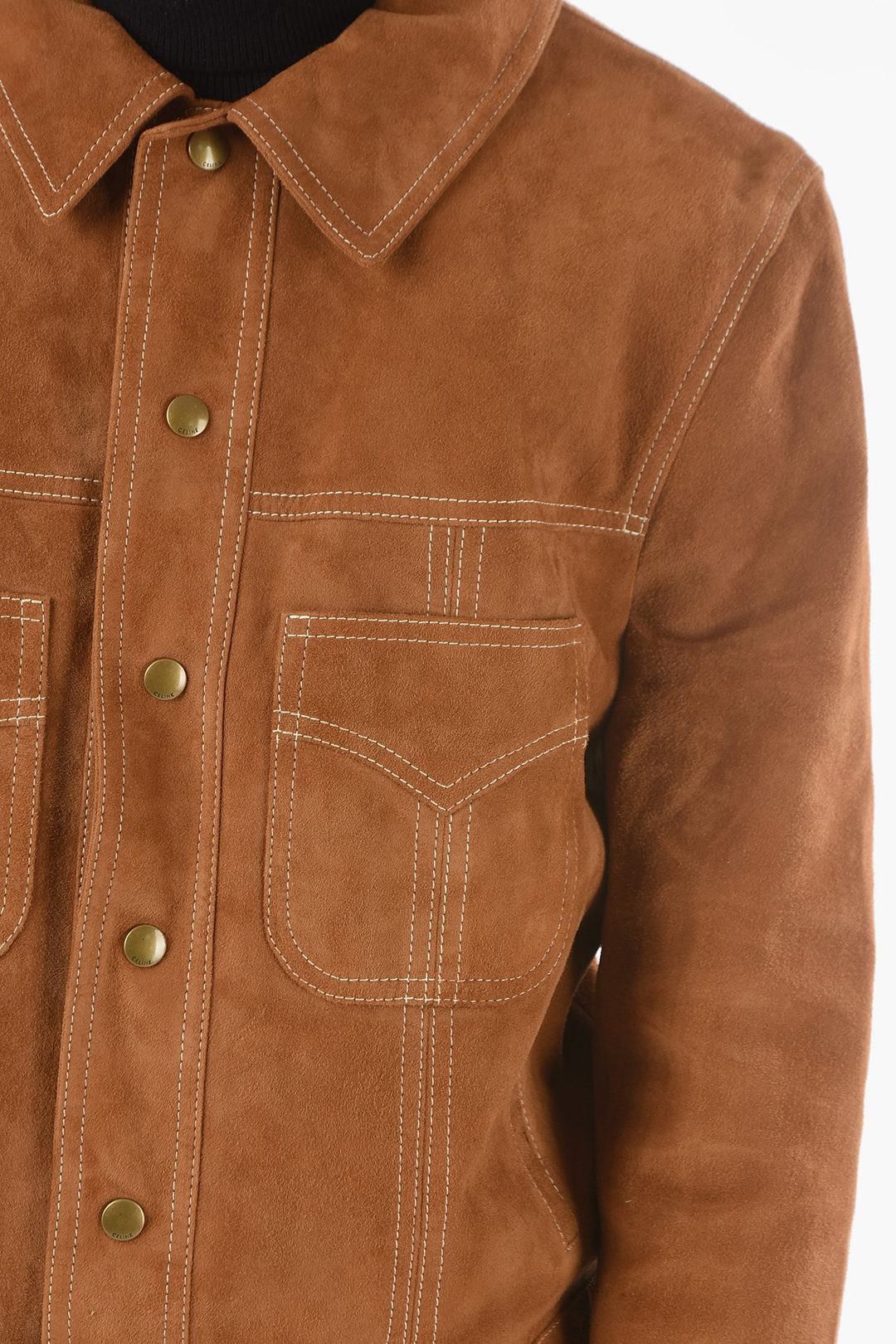 Celine Suede Leather Jacket with Double Breast Pocket men - Glamood Outlet