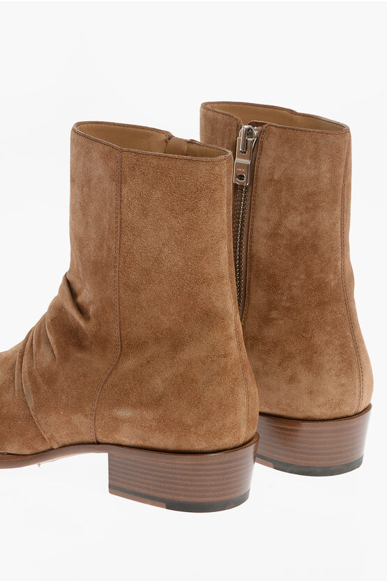 Amiri Suede Leather UPDATED STACK Boots men - Glamood Outlet
